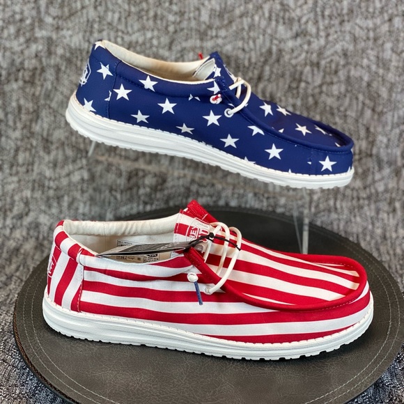 Hey Dude | Shoes | Hey Dude Wally Patriotic Sneakers Mens American Flag ...